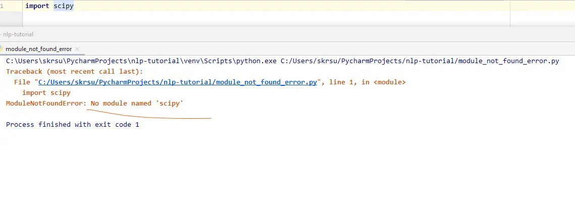 Python no module named scipy