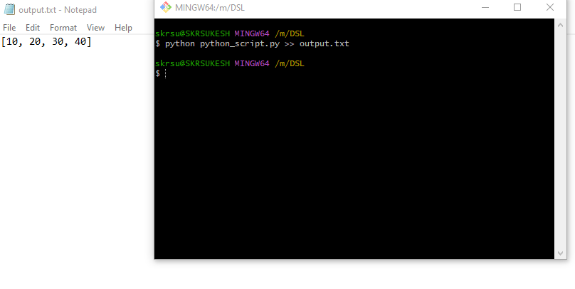 Output result to file python