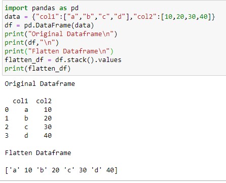 How to Flatten Dataframe in Pandas : Various Methods