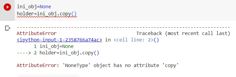 Attributeerror Nonetype Object Has No Attribute Copy